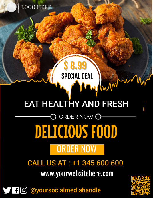 FRIED CHICKEN WINGS OFFER FLYER TEMPLATE | PosterMyWall