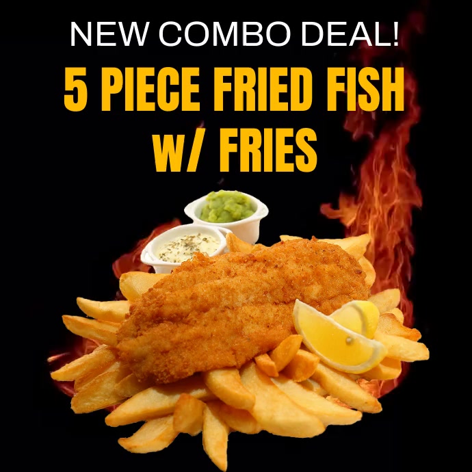Fried Fish Combo Deal Meal Special Template | PosterMyWall