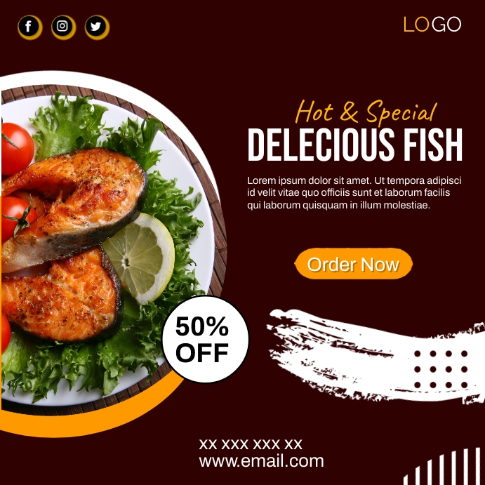 Copy of Fried Fish | PosterMyWall