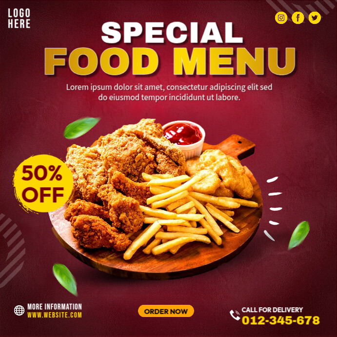 Fried Food Ads Template | PosterMyWall