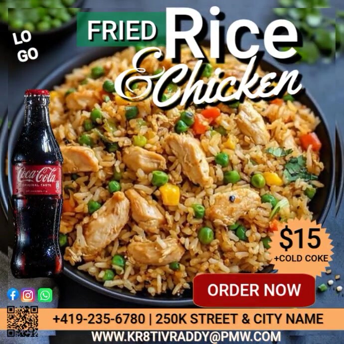 Copy of Fried Rice & Chicken Menu Instagram Post | PosterMyWall