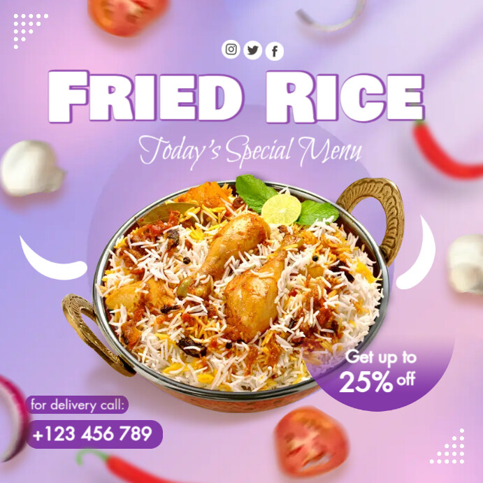 Fried Rice Template | PosterMyWall