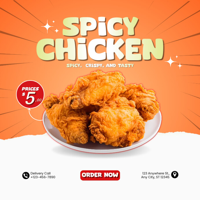 FRIED SPICY CHICKEN Template | PosterMyWall