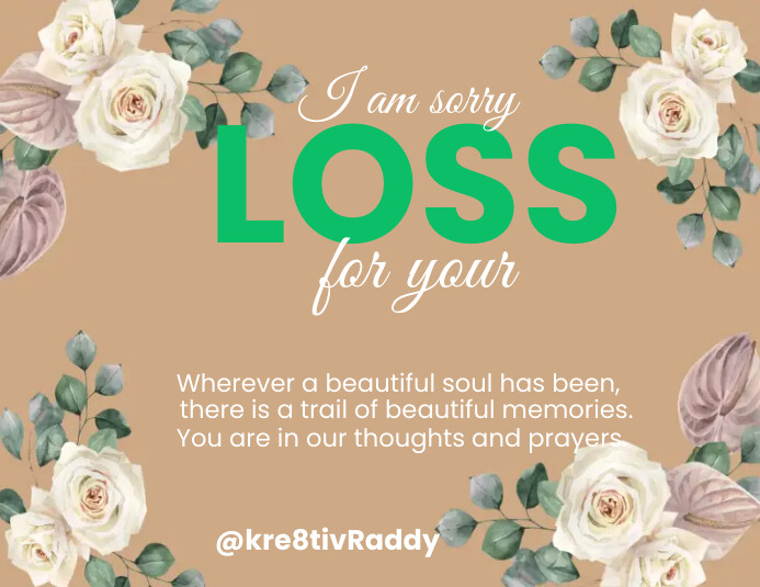 Friend loss card Template | PosterMyWall