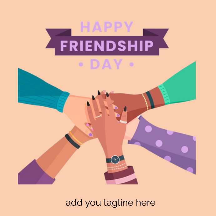 Plantilla de Friend ship Day Instagram post dezine trample | PosterMyWall