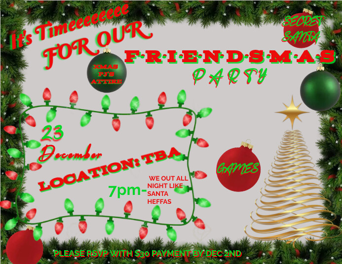 FRIENDMAS PARTY Template | PosterMyWall