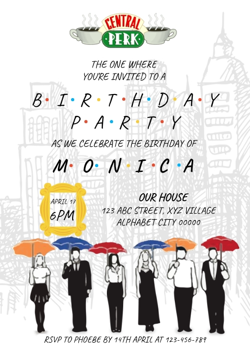 Plantilla de Friends Birthday Party Invitation Template | PosterMyWall