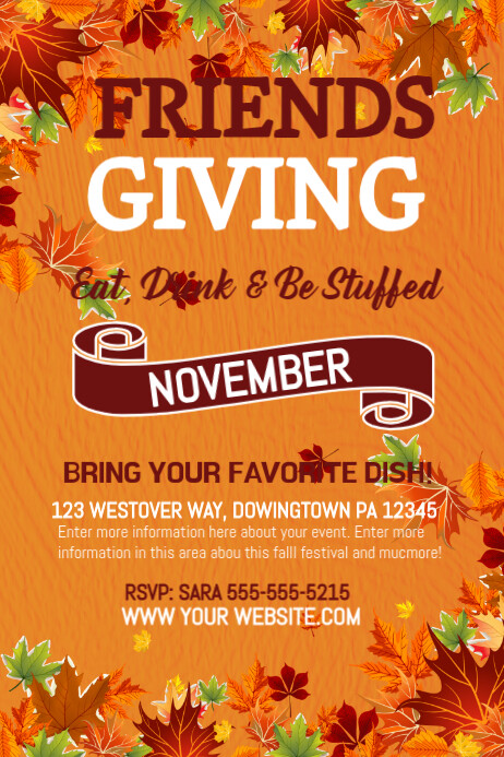 Friends Giving Poster Template | PosterMyWall