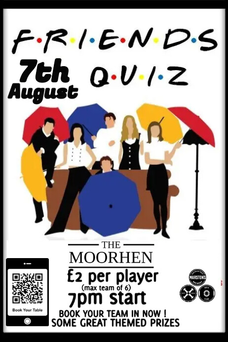 FRIENDS QUIZ Template | PosterMyWall