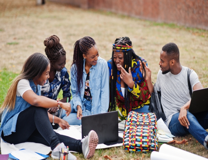 Copy of Friends studying together with laptops | PosterMyWall