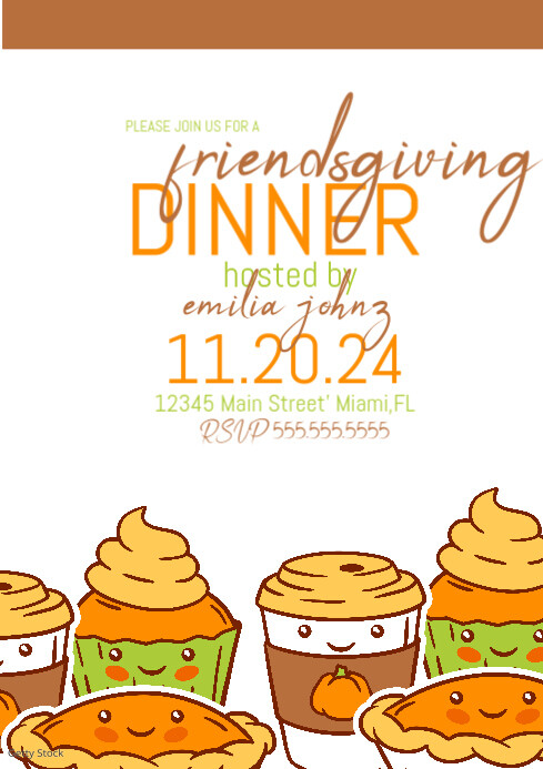 Copy of Friendsgiving Cute Invitations A4 | PosterMyWall