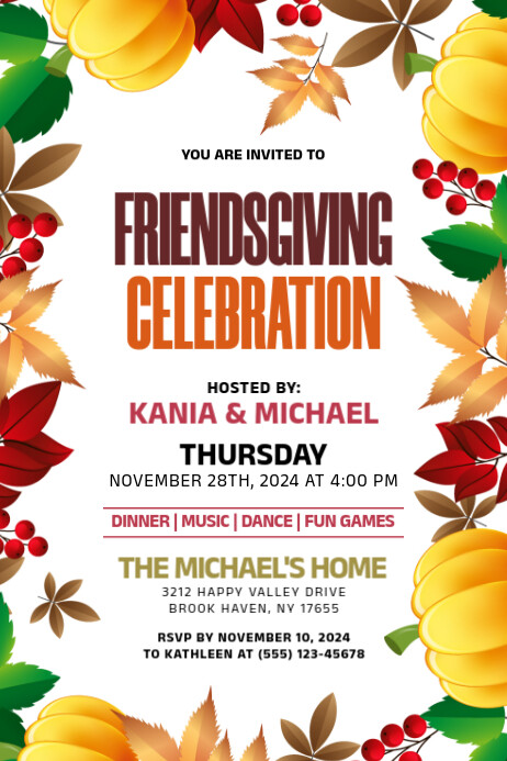 Plantilla de Friendsgiving | PosterMyWall