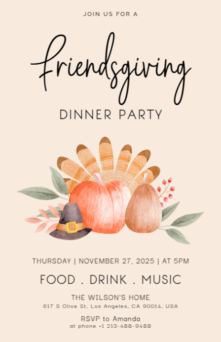 Friendsgiving Template | PosterMyWall