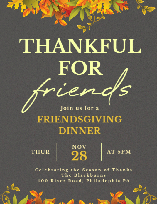 Friendsgiving Template | PosterMyWall