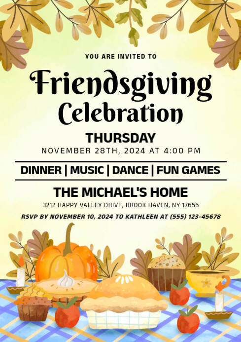 Friendsgiving Template | PosterMyWall
