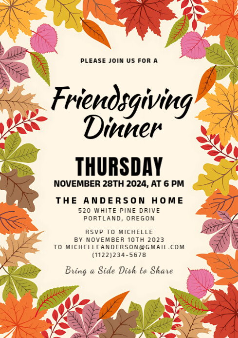 Friendsgiving Template | PosterMyWall