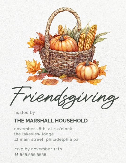 Friendsgiving Template | PosterMyWall