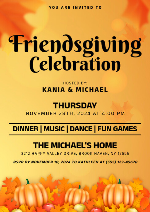 Friendsgiving Template | PosterMyWall