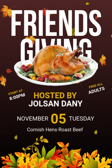 Friendsgiving Template | PosterMyWall