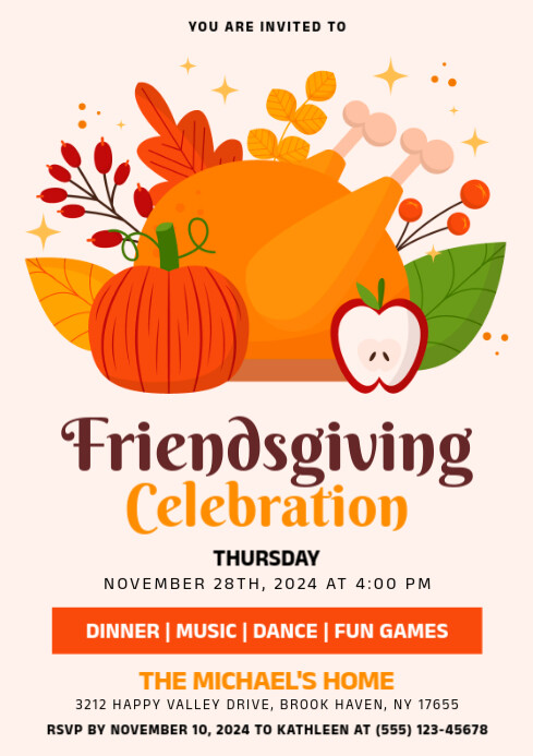 Friendsgiving Template | PosterMyWall