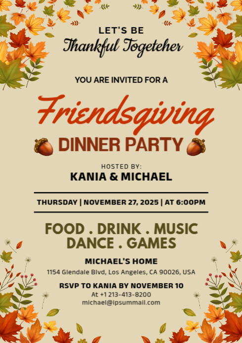 friendsgiving Template | PosterMyWall