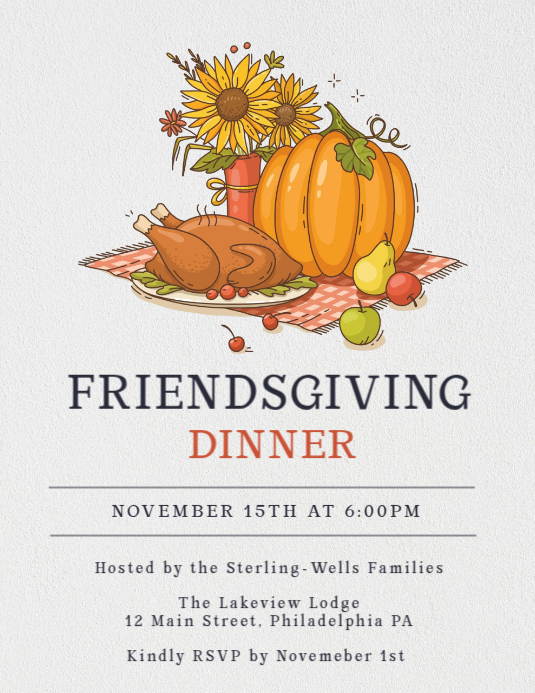 Friendsgiving Template | PosterMyWall