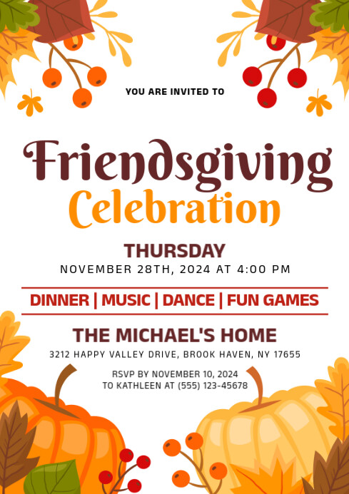 Friendsgiving Template | PosterMyWall