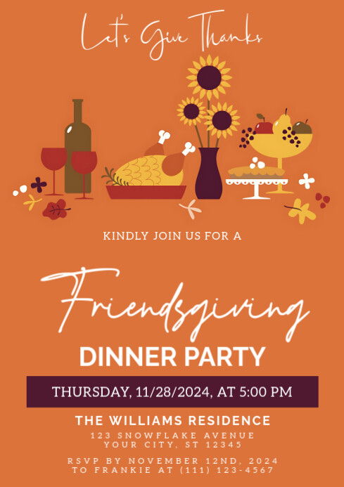 Friendsgiving Template | PosterMyWall
