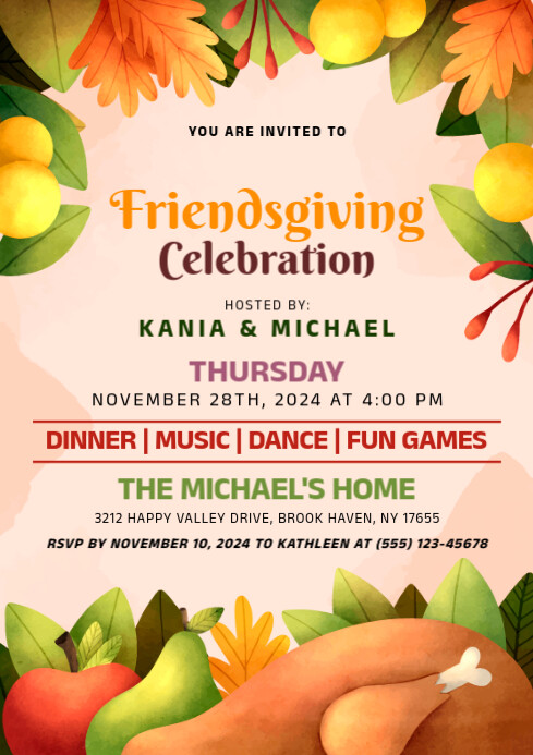 Friendsgiving Template | PosterMyWall