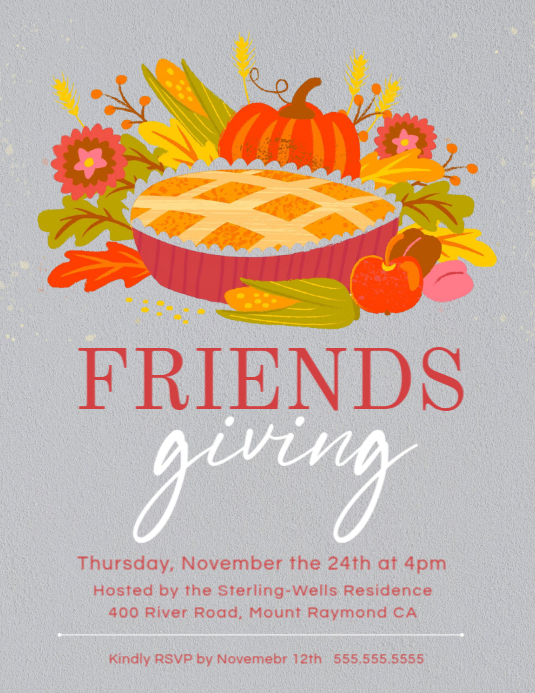 Friendsgiving Template | PosterMyWall
