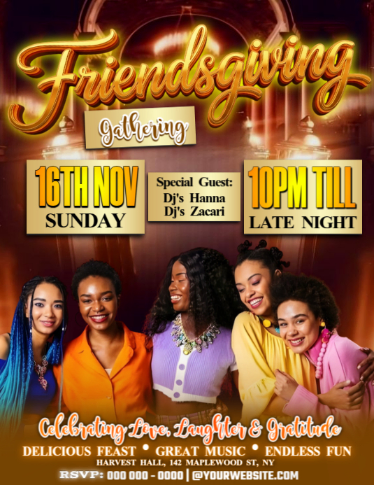 Copy of Friendsgiving Gathering: A Night of Celebration | PosterMyWall