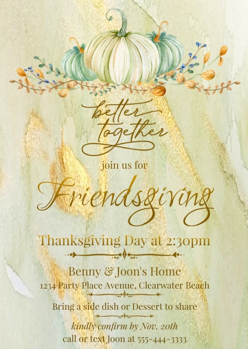 Friendsgiving Invitation Template | PosterMyWall