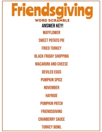 Friendsgiving Word Scramble Template | PosterMyWall