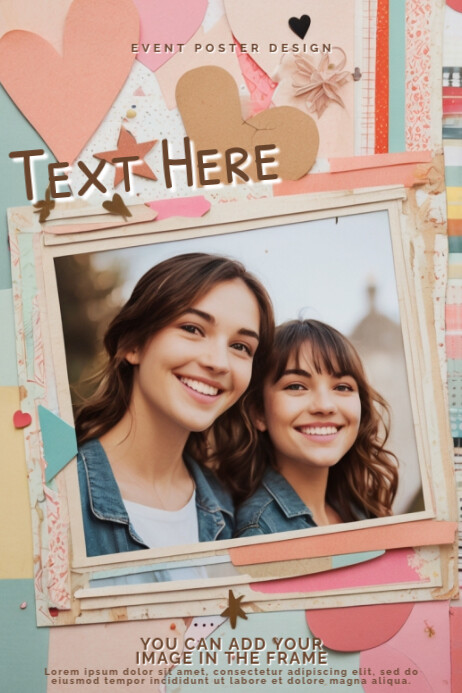 Friendship Collage Poster Background – Aesthetic Bestie Template Drop ...