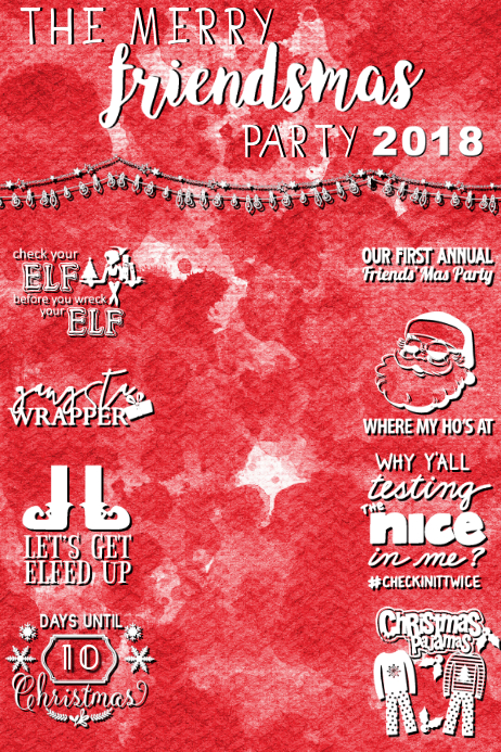 Friendsmas Party Backdrop | PosterMyWall