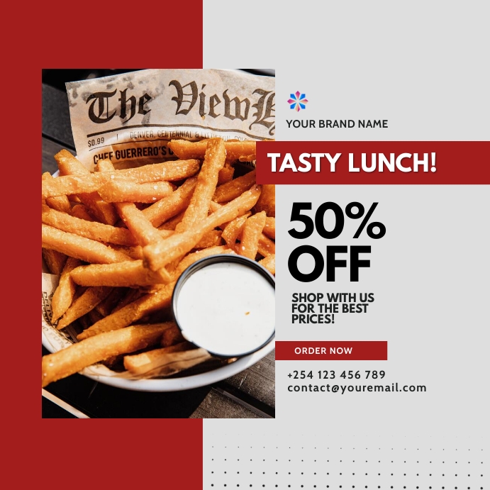 Copy of fries chips food menu restaurant sale flyer | PosterMyWall