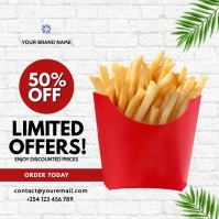 fries chips food menu restaurant sale flyer Template | PosterMyWall