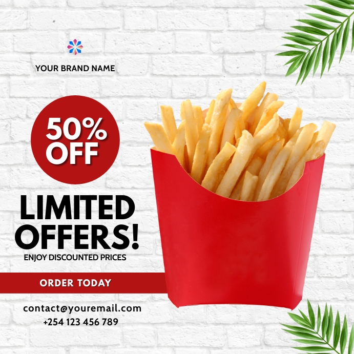 Copy of fries chips food menu restaurant sale flyer | PosterMyWall