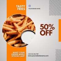 fries chips food menu restaurant sale flyers Template | PosterMyWall