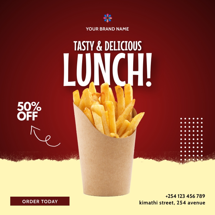 Copy of fries chips food menu restaurant sale flyer | PosterMyWall