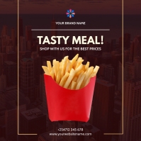 fries chips food menu restaurant sale flyer Template | PosterMyWall