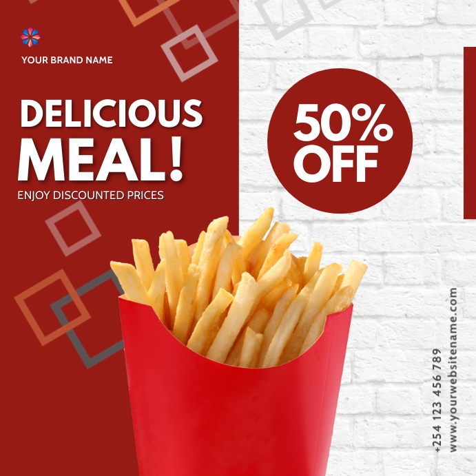 fries chips food menu restaurant sale flyer Template | PosterMyWall