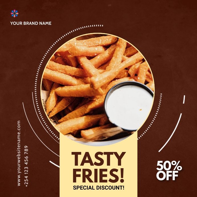 Copy of fries chips food menu restaurant sale flyer | PosterMyWall