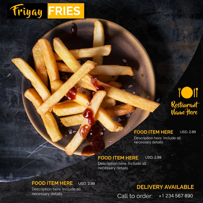 fries menu Template | PosterMyWall