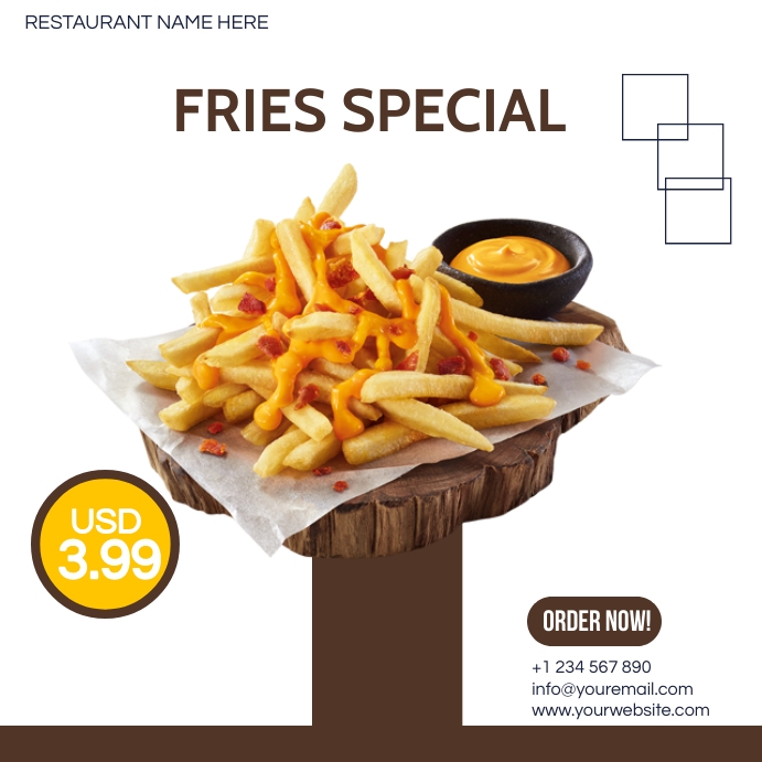 Plantilla de Menú de Búsqueda de Papas Fritas | PosterMyWall