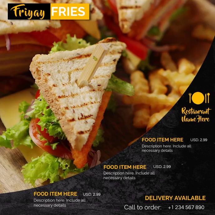 fries menu Template | PosterMyWall