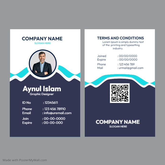 Front And Back ID Template | PosterMyWall