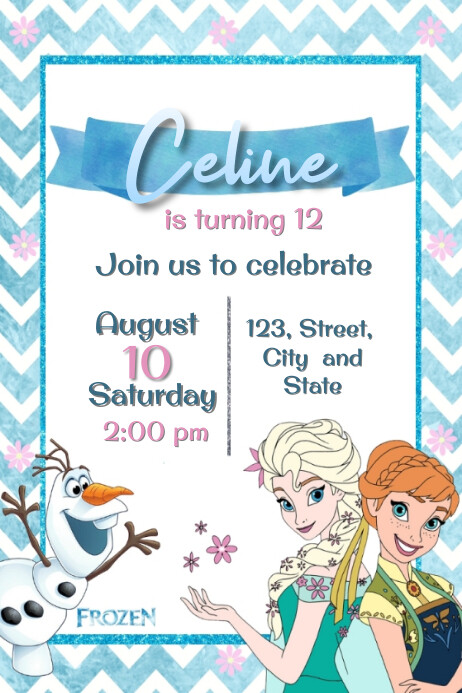 Frozen and Elza Invitation Template | PosterMyWall
