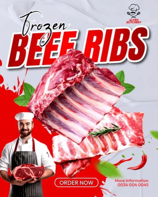 Frozen Beef ribs store meat mart quality cow shop business ...