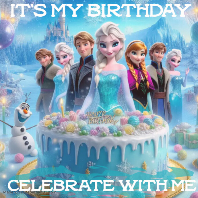 Frozen birthday Template | PosterMyWall